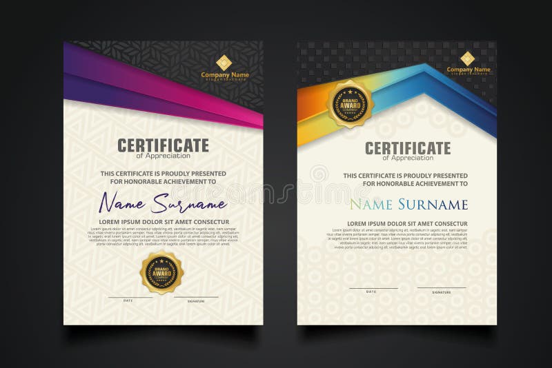 Certificate Template with Luxury Realistic Texture Pattern and Dynamic ...