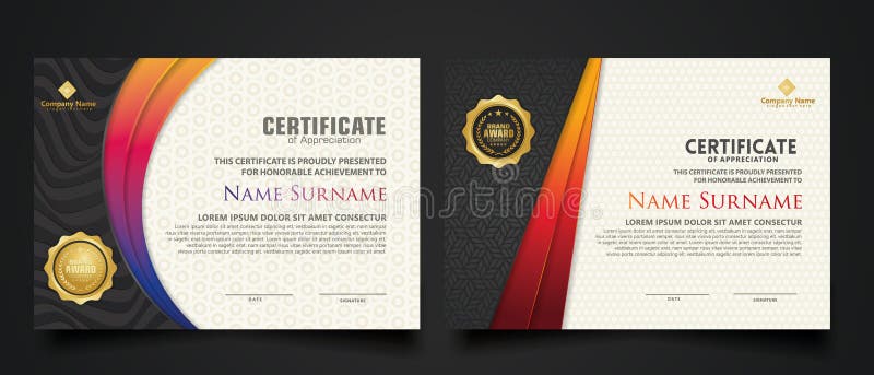 Certificate Template with Luxury Realistic Texture Pattern and Dynamic ...