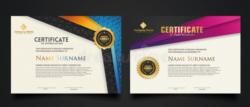 Certificate Template with Luxury Realistic Texture Pattern and Dynamic ...
