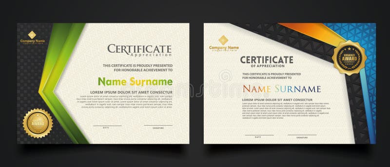 Certificate Template with Luxury Realistic Texture Pattern and Dynamic ...