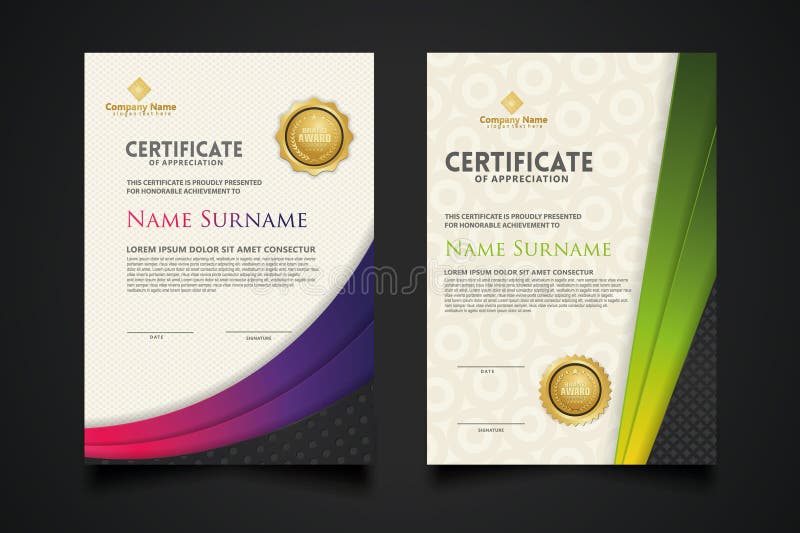Certificate Template with Luxury Realistic Texture Pattern and Dynamic ...