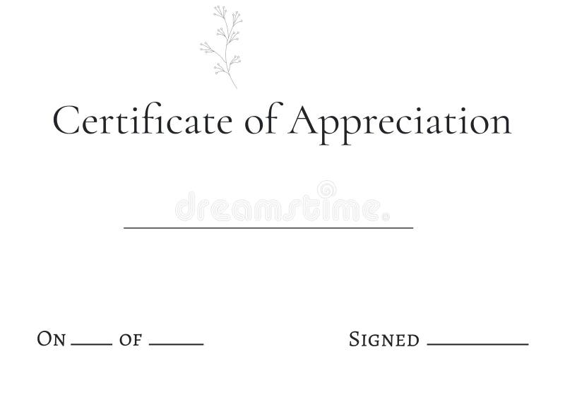 Certificate Template with Name and Signature Text with White Lines and ...