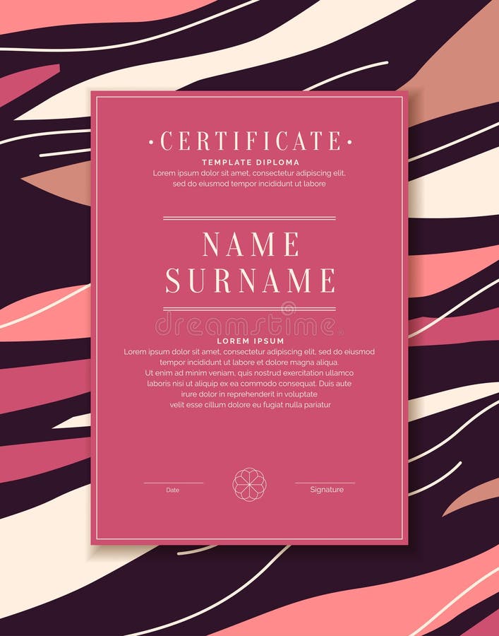 Certificate Template for Posting Your Information and Text. the Design ...