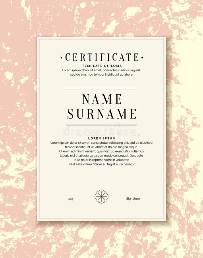 Certificate Template for Posting Your Information and Text. the Design ...