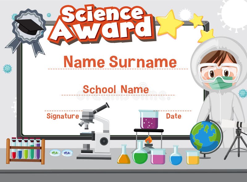 Science Diploma Certificate Template Stock Vector - Illustration of ...