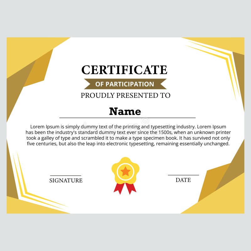 Certificate Template with a Simple and Elegant Frame Stock Vector - Illustration of creative ...