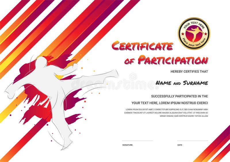 Certificate Template Sport Theme with Border Frame, Diploma Design ...