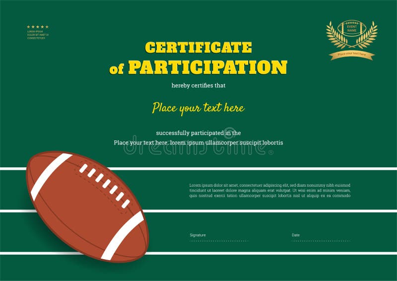 Certificate Template Sport Theme with Border Frame, Diploma Design ...