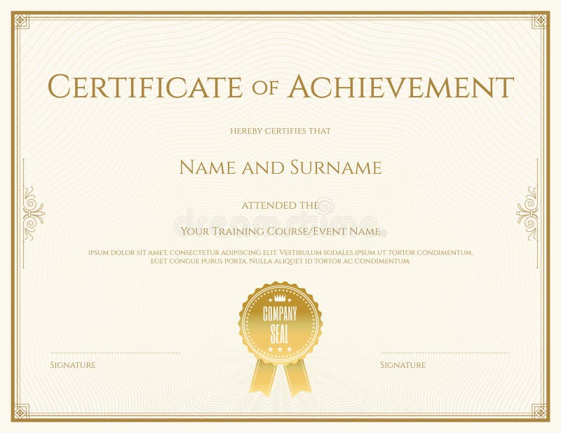 Vector Certificate Template. Stock Vector - Illustration of decorative ...