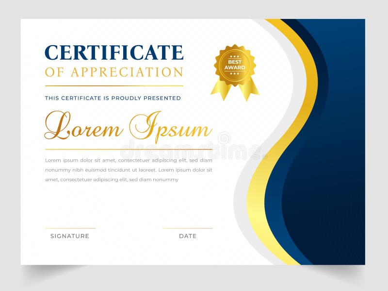 Certificate Template in Vector for Achievement Graduation Completion ...