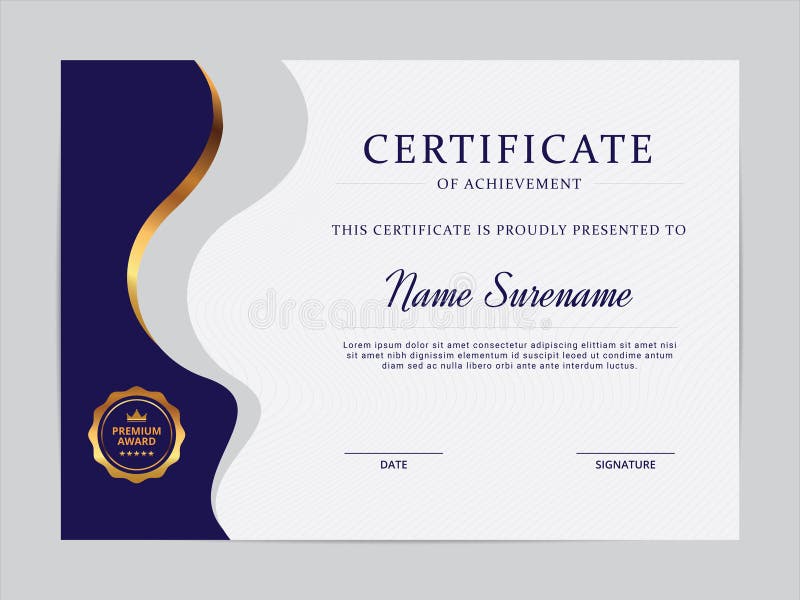 A4 Certificate Template Vector Design Stock Vector - Illustration of ...