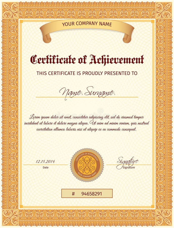Vertical Certificate Template Stock Illustrations – 8,320 Vertical Certificate Template Stock ...