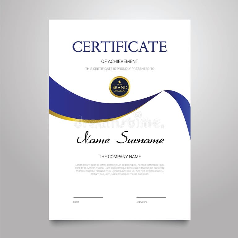 Certificate Template Vertical Stock Illustrations – 7,933 Certificate ...