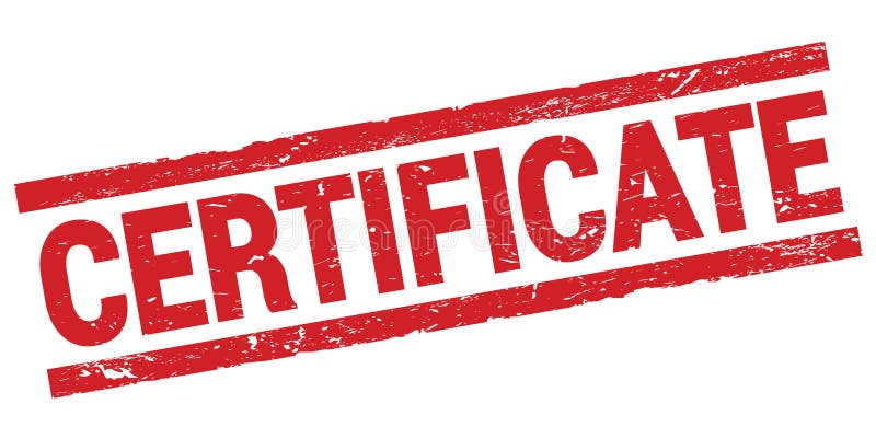 CERTIFICATE Text on Red Rectangle Stamp Sign Stock Illustration ...