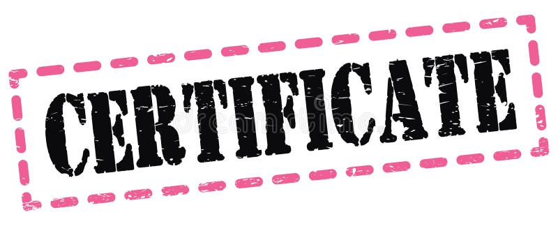 CERTIFICATE Text Written on Pink-black Stamp Sign Stock Illustration ...