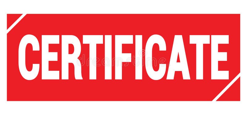CERTIFICATE Text Written on Red Stamp Sign Stock Illustration ...