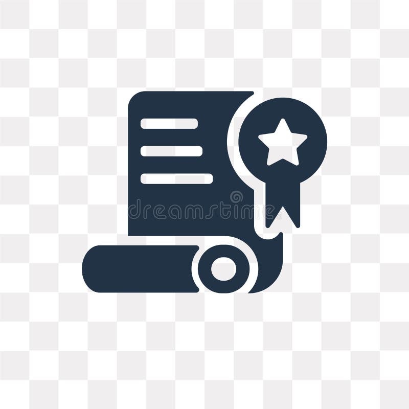 Certificate Vector Icon Isolated on Transparent Background, Cert Stock ...