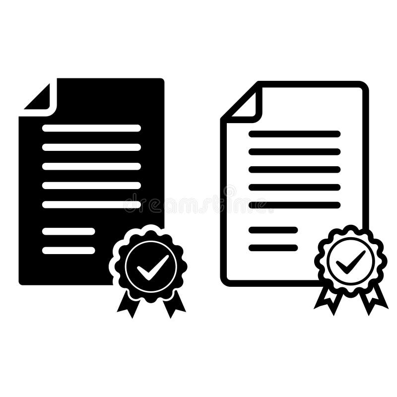 Certificate Vector Icon Set. Certified Document Illustration Sign ...