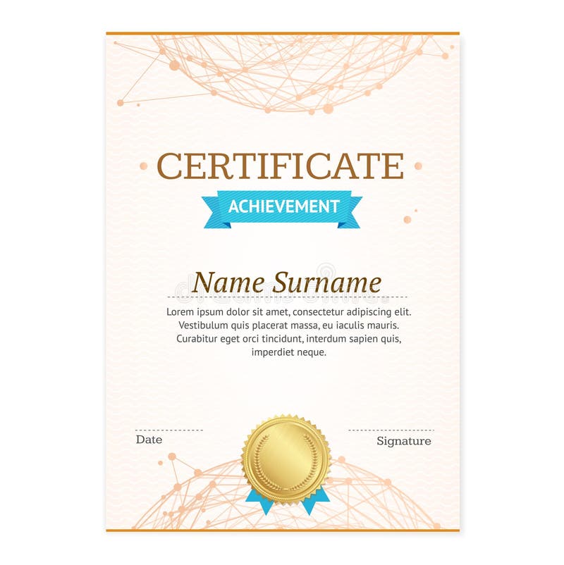 Certificate Vertical Template. Vector Stock Vector - Illustration of ...