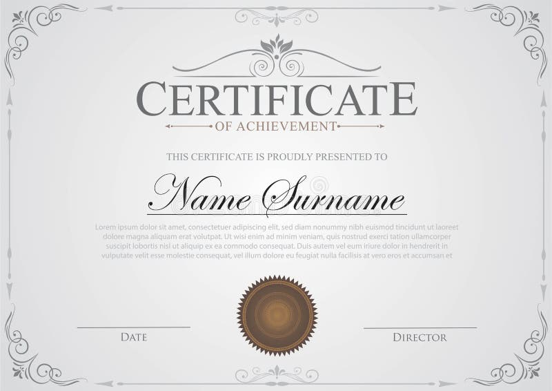 Certificate Vintage Design Template Vector Stock Vector - Illustration ...