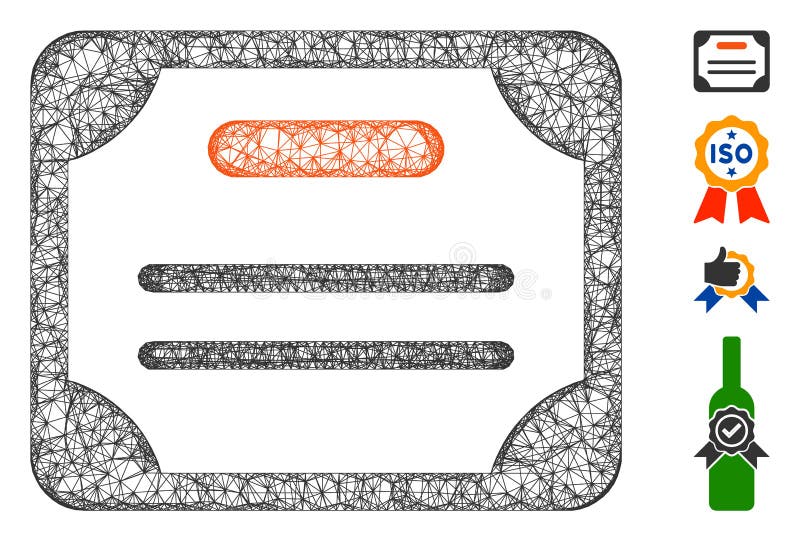 Certificate Web Vector Mesh Illustration Stock Illustration ...