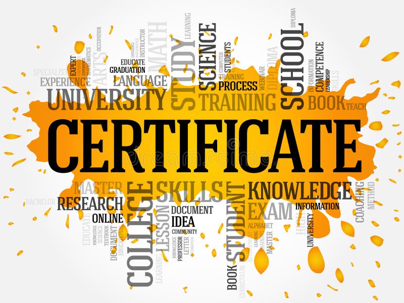 CERTIFICATE Word Cloud Collage Stock Illustration - Illustration of ...