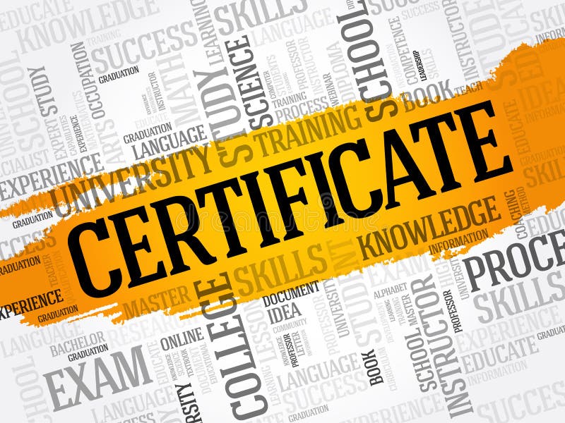 Certificate Word with Flourish on White Background. Calligraphy ...