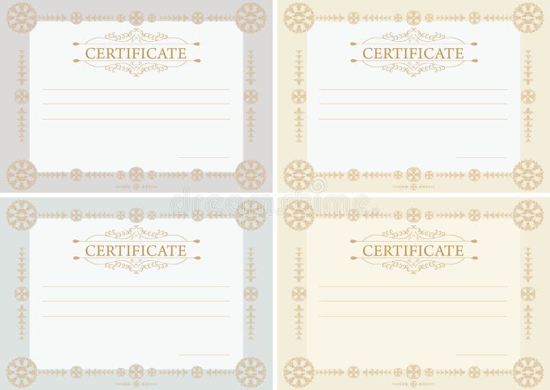 Gold Gift Certificate (Voucher) Template. Pattern Stock Vector ...