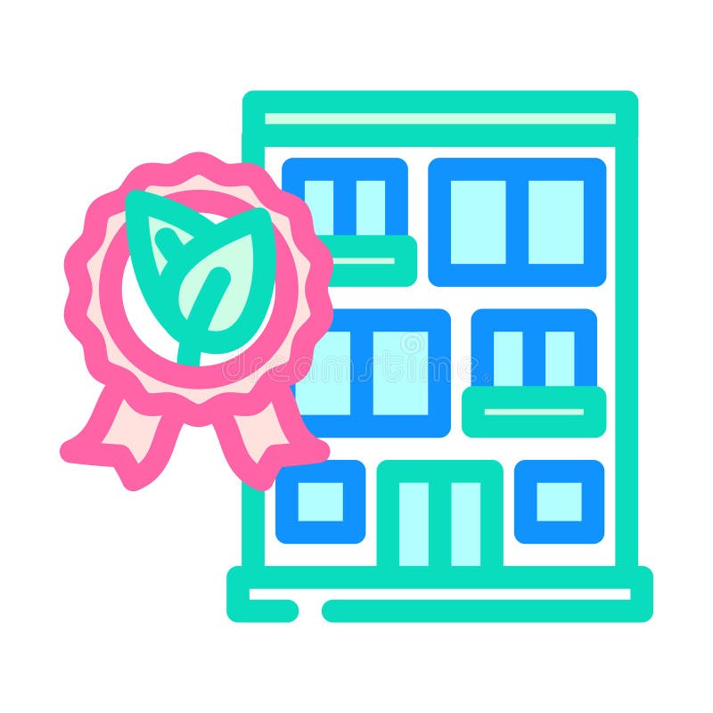 Certification Green Building Color Icon Vector Illustration Stock ...