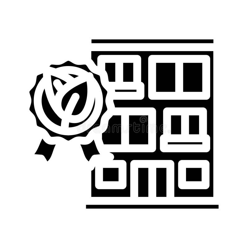 Certification Green Building Glyph Icon Vector Illustration Stock ...