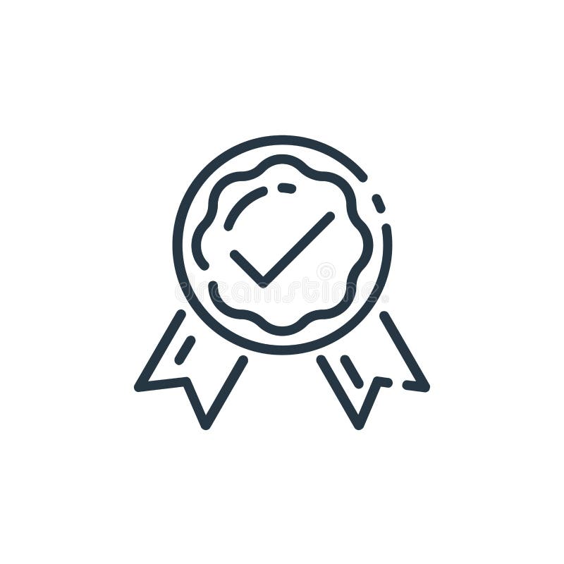 Certification Icon Vector from Elearning Concept. Thin Line ...