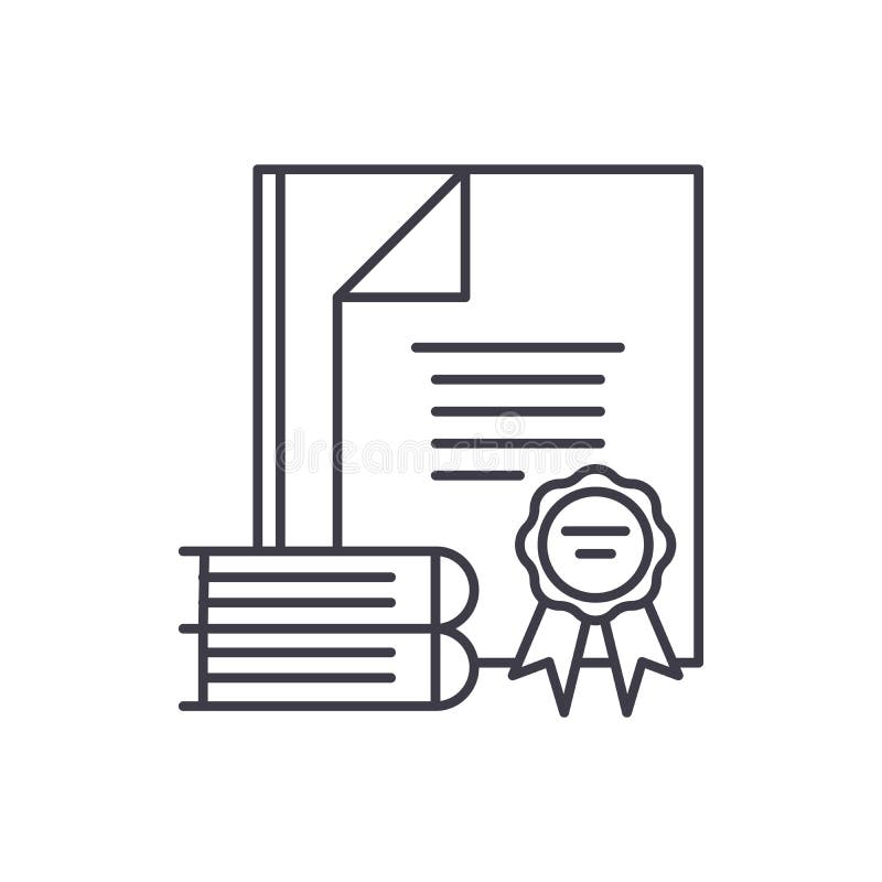 Certification Line Icon Concept. Certification Vector Linear ...