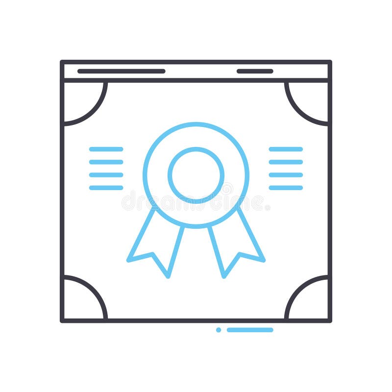 Certification Line Icon, Outline Symbol, Vector Illustration, Concept ...