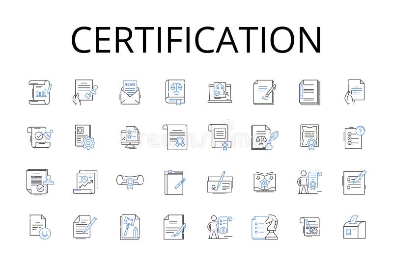 Certification Line Icons Collection. Approval, Accreditation ... Certification Line Icons Collection. Approval, Accreditation ...
