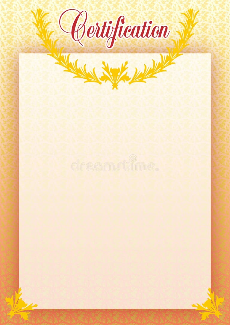 Certification Letterhead Template Stock Illustrations – 28 ...