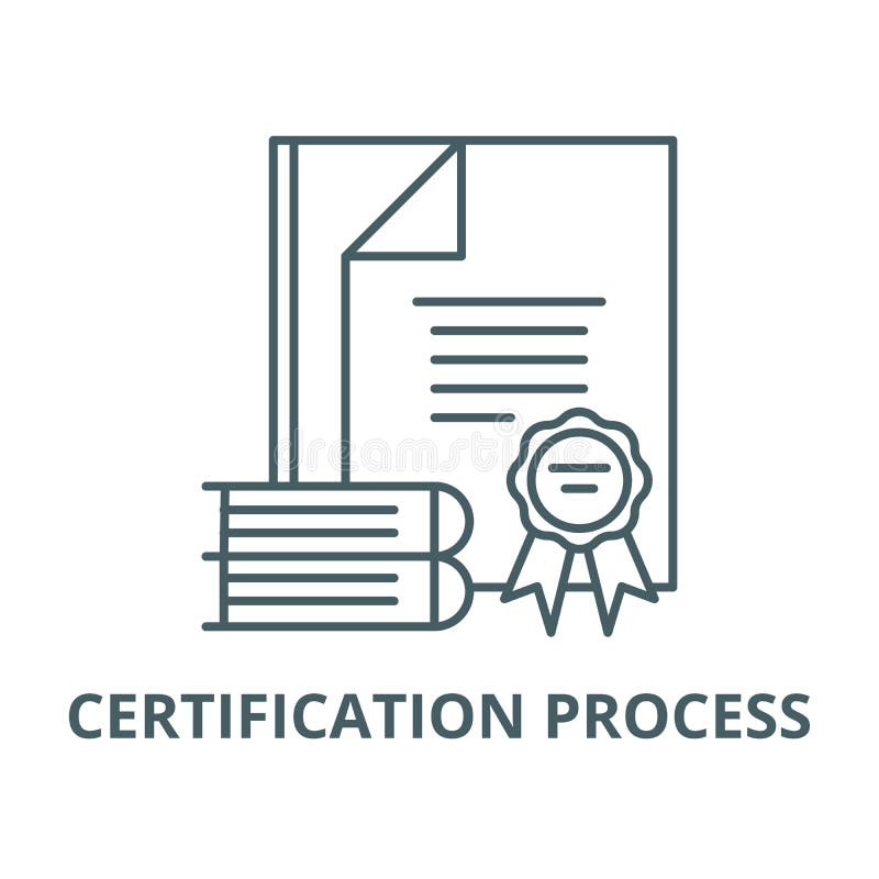 Certification Process Vector Line Icon, Linear Concept, Outline Sign ...