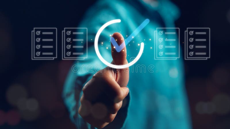 ISO Certification and Standardization Concept. Business Person Working ...