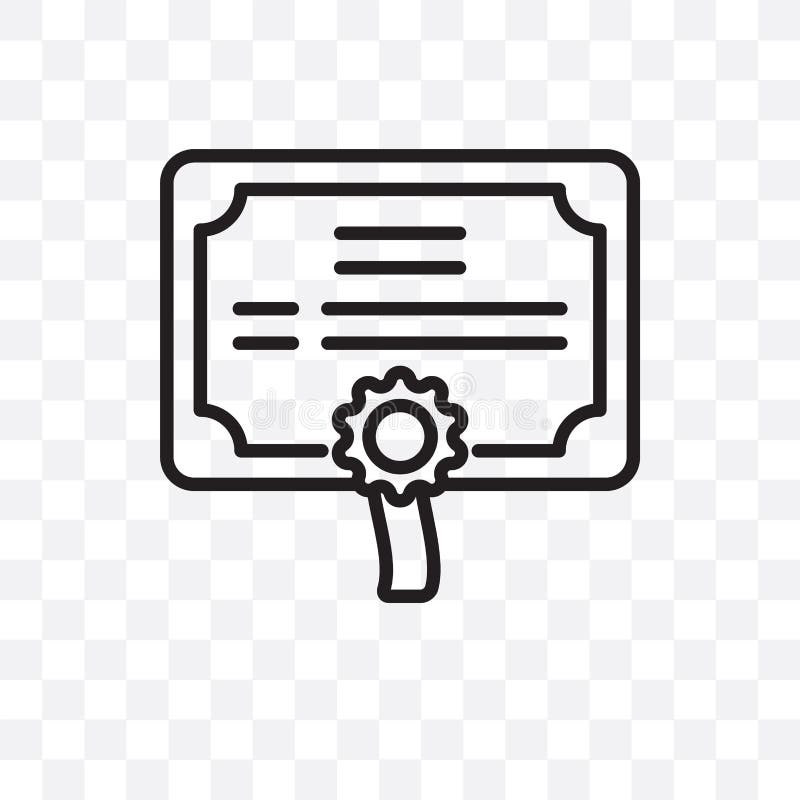 Certification Vector Linear Icon Isolated on Transparent Background ...