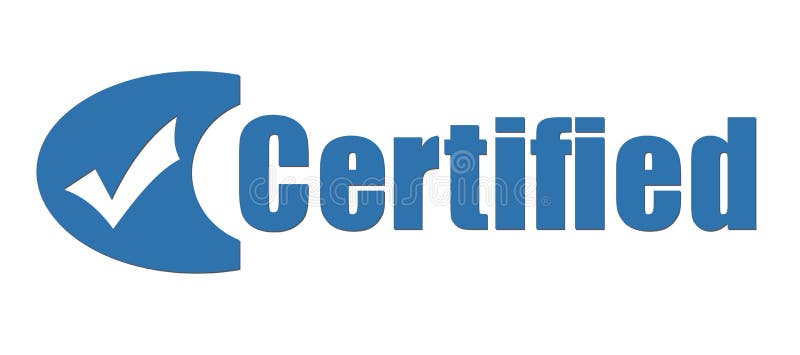 CERTIFIED Blue Grungy Stamp Stock Illustration - Illustration of button ...