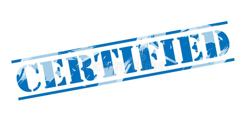 Certified blue stamp stock illustration. Illustration of blue - 97533171