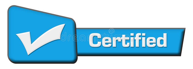 Certified Blue Triangle Horizontal Stock Illustration - Illustration of ...