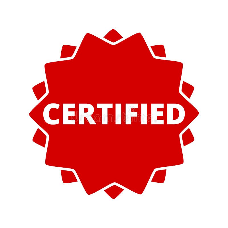 Certified button sign icon stock vector. Illustration of ribbon - 91835455