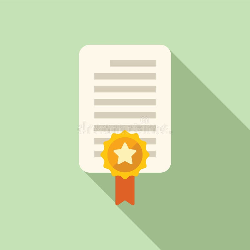 Certified Document Icon with Award Seal Stock Illustration ...