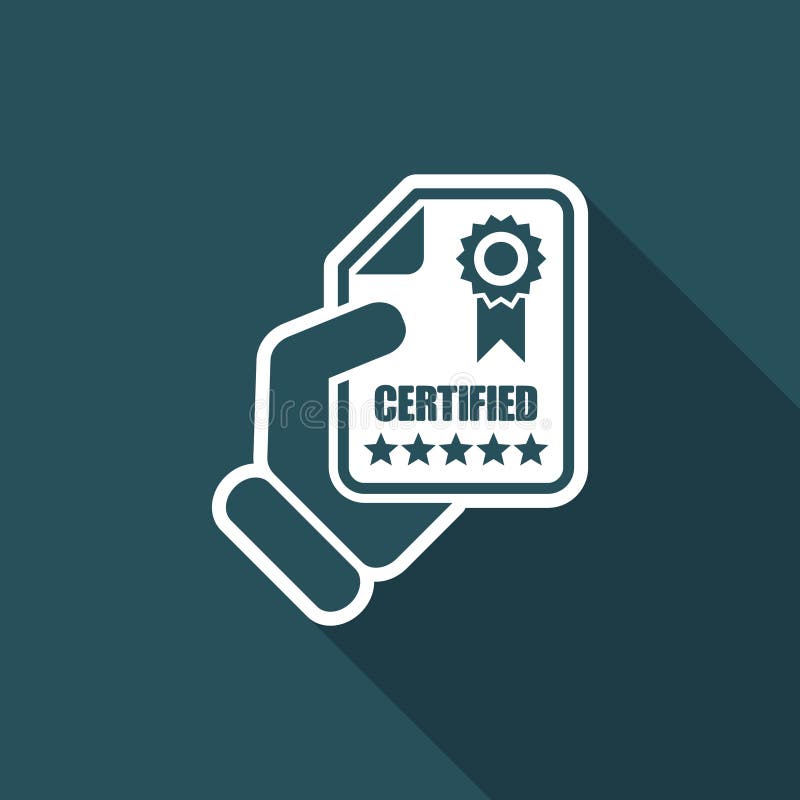 Certified document icon stock vector. Illustration of partnership ...