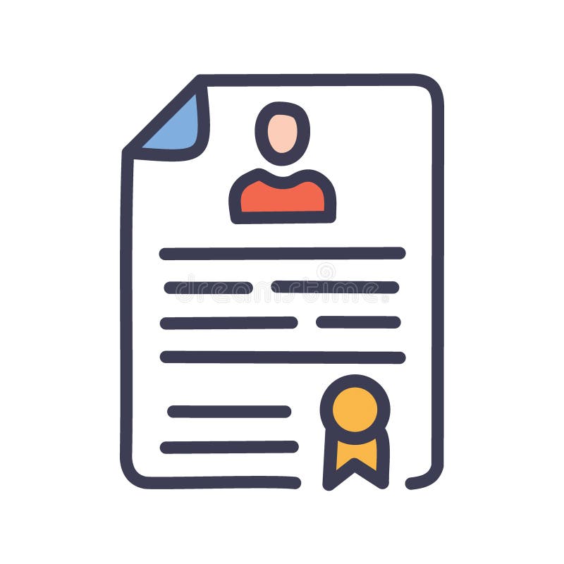 Certified Document. Certified Document with a Person Icon and a Seal ...