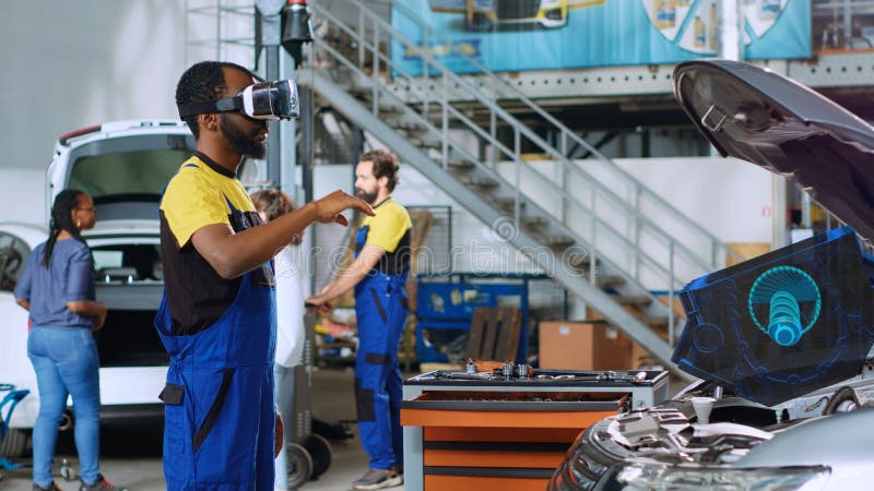 Engineer Fixes Car Parts with VR Tech Stock Image - Image of bipoc ...