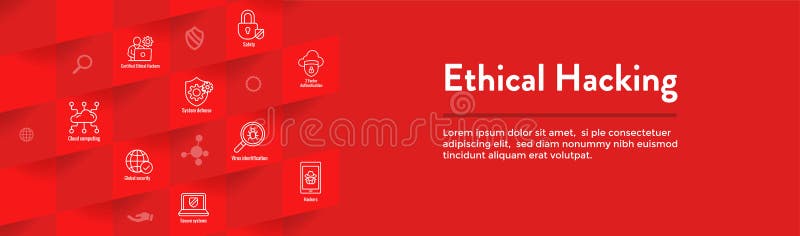 Certified Ethical Hacker - CEH - Icon Set & Web Header Banner Stock ...