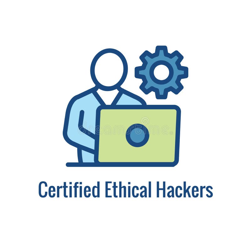 Certified Ethical Hacking Icon Showing Security and Hacking Idea Stock ...