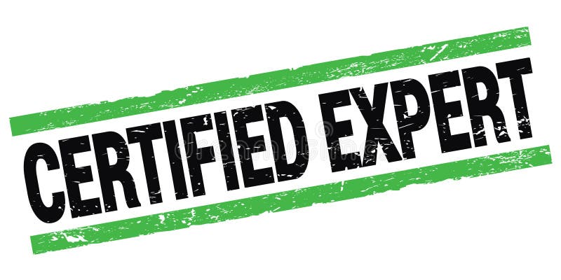 CERTIFIED EXPERT Text on Black-green Rectangle Stamp Sign Stock ...