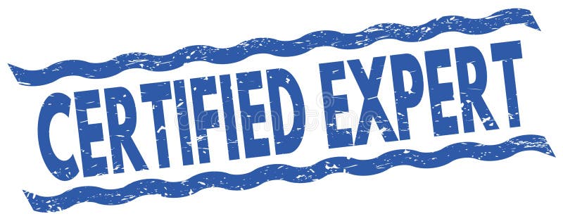 CERTIFIED EXPERT Text on Blue Lines Stamp Sign Stock Illustration ...